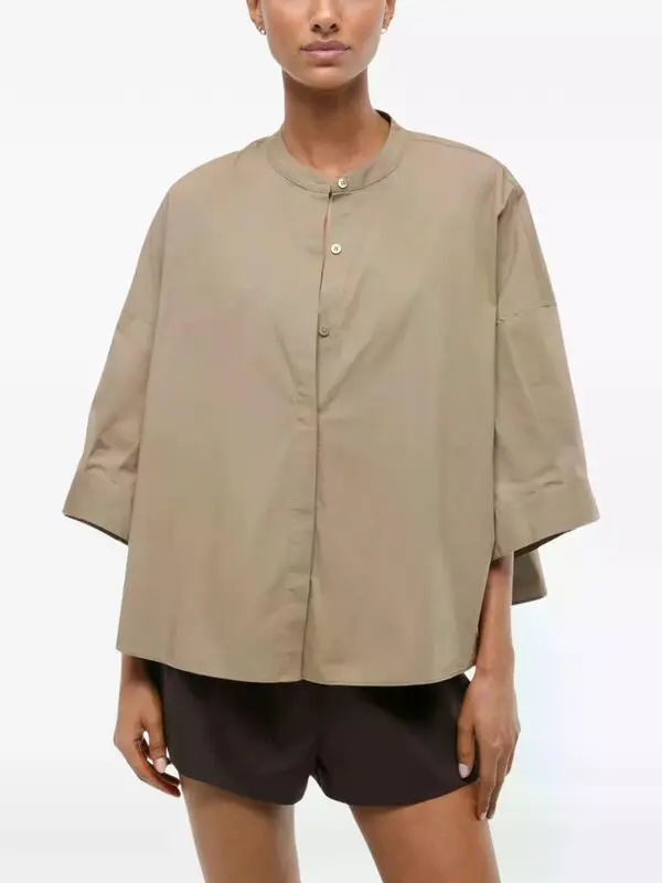 Staud Enzo Pleated Top - Neutrals