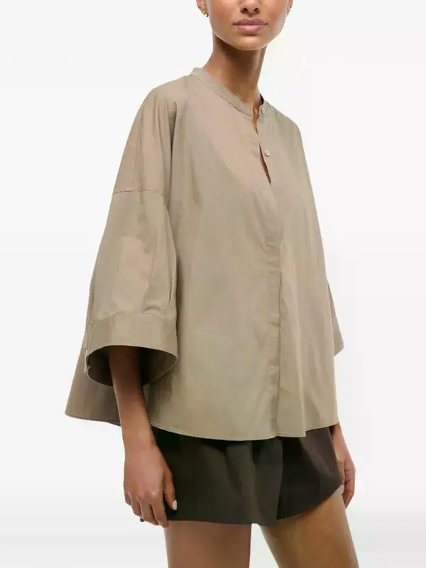 Staud Enzo Pleated Top - Neutrals