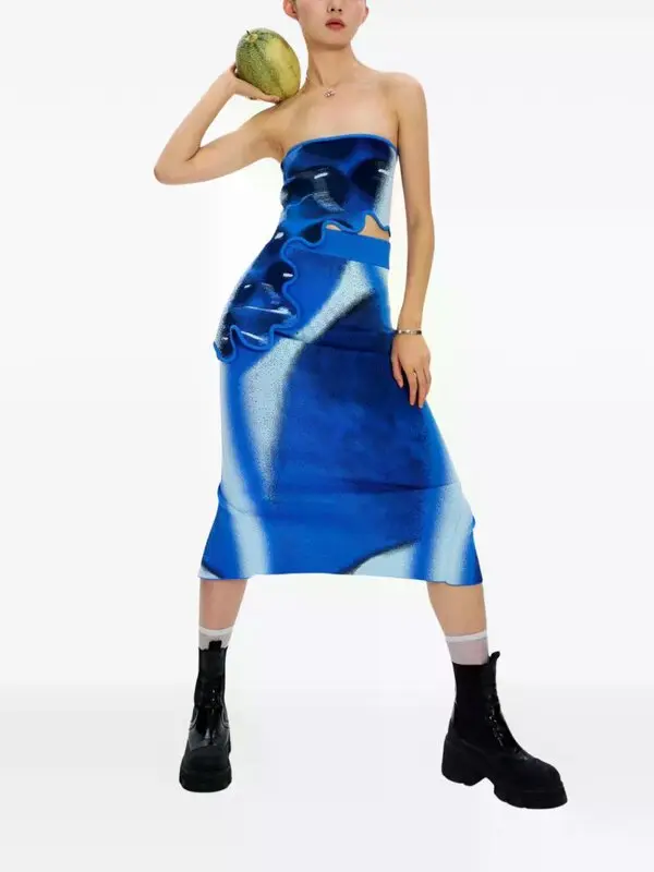 Ph5 Midi Skirt With Elastic Waistband - Blue
