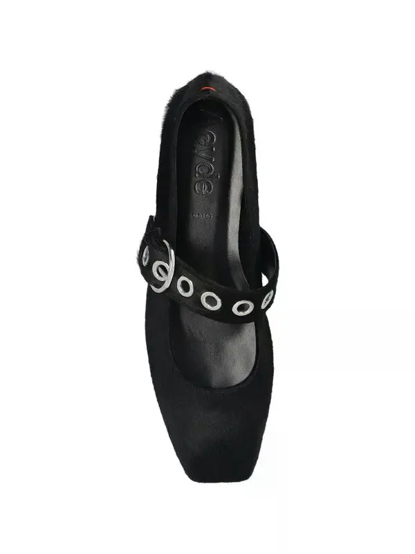 AeydĒ Eyelet Uma Flat Pumps - Black