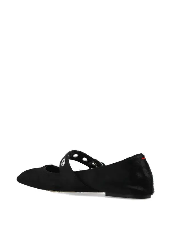 AeydĒ Eyelet Uma Flat Pumps - Black