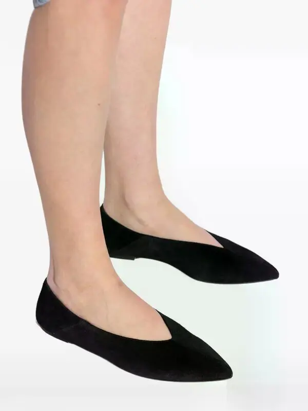 AeydĒ Pointed Toe Suede Ballerinas