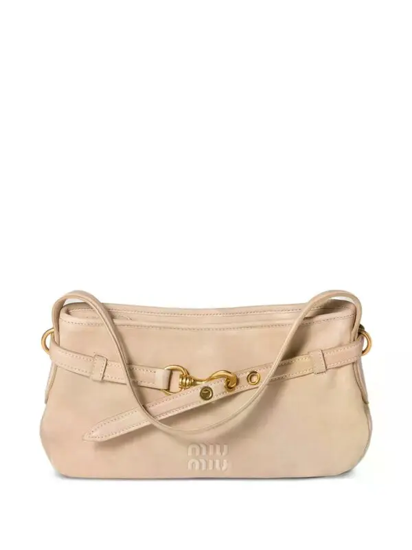Miu Miu Aventure Leather Shoulder Bag - Neutrals