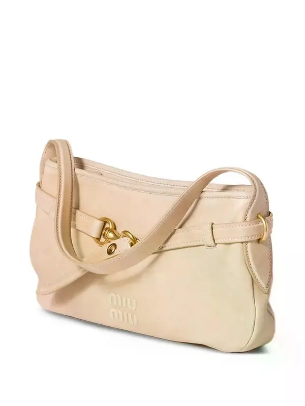 Miu Miu Aventure Leather Shoulder Bag - Neutrals