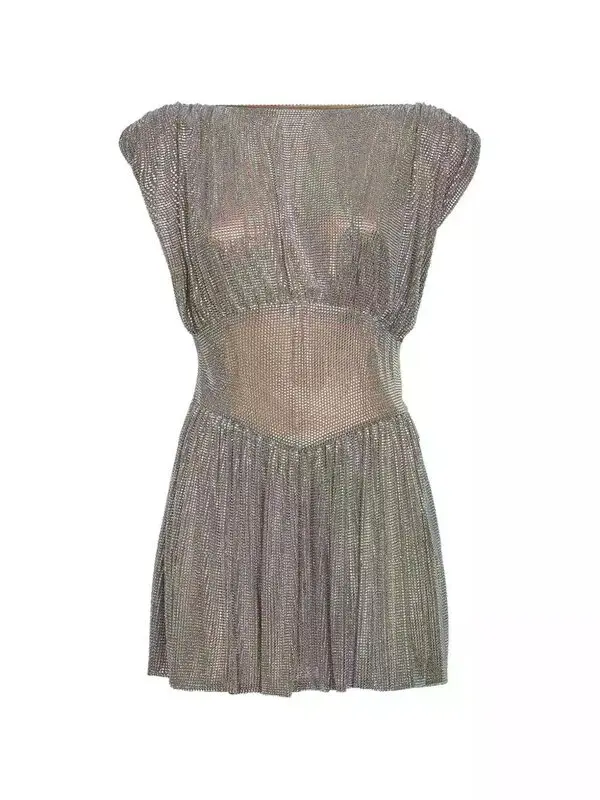 Giuseppe Di Morabito Crystal-embellished Flared Dress - Silver