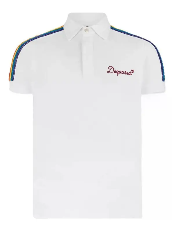 Dsquared2 Rainbow-detail Polo Shirt - White