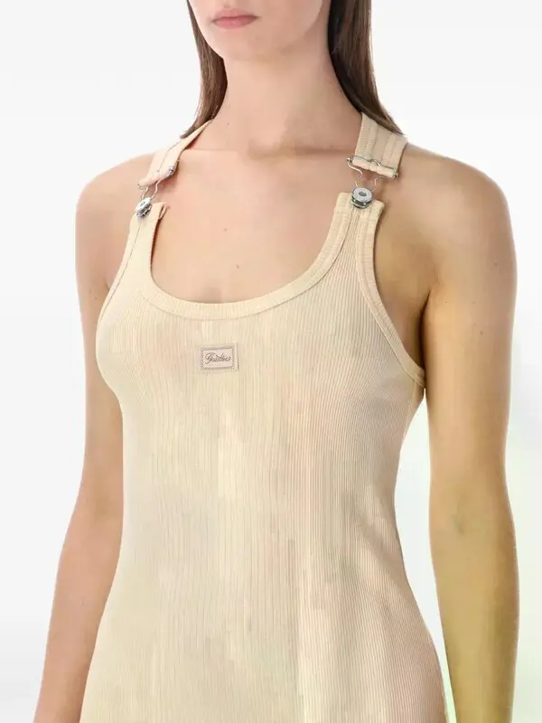 JEAN PAUL GAULTIER Ribbed Patch Mini Dress - Neutrals