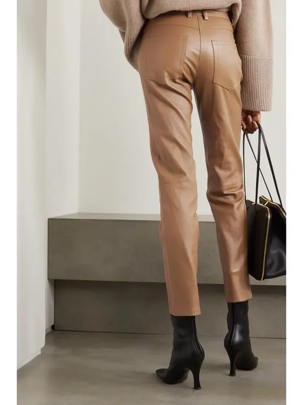 JOSEPH Teddy Leather Tapered Trousers