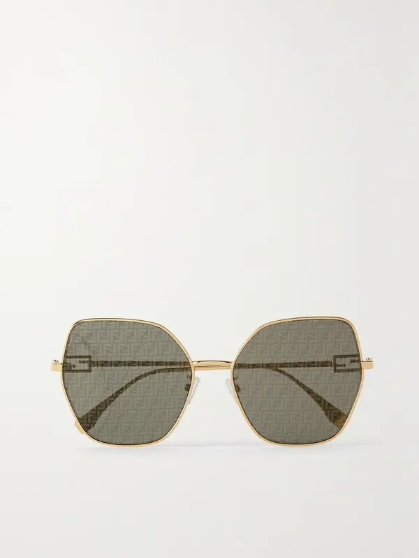 Fendi Hexagon-frame Sunglasses - Gold