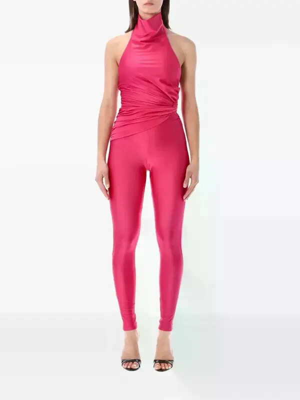 Andamane Tatiana Halter Draped Jumpsuit - Pink