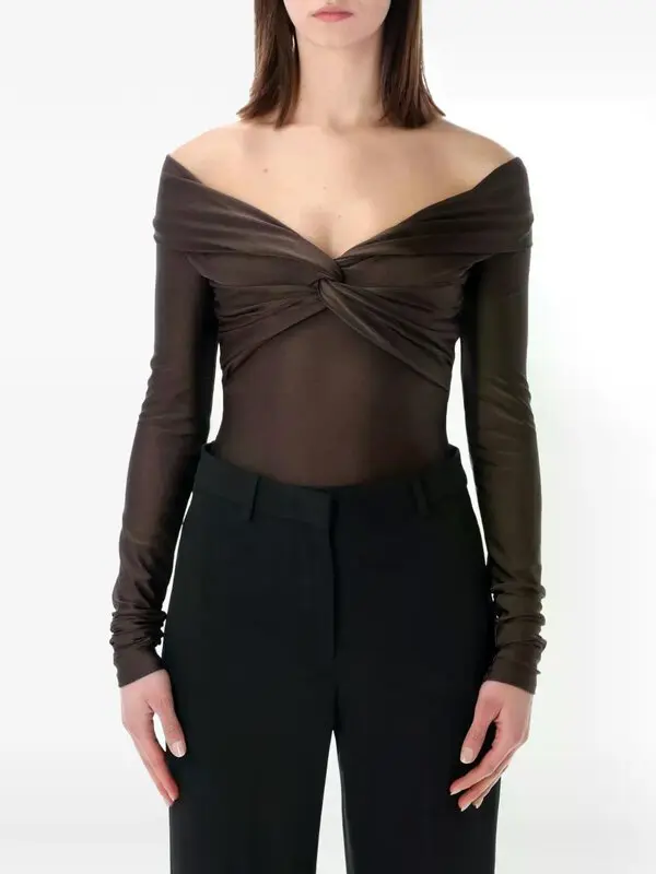 Andamane Kendall Twisted Bodysuit - Brown