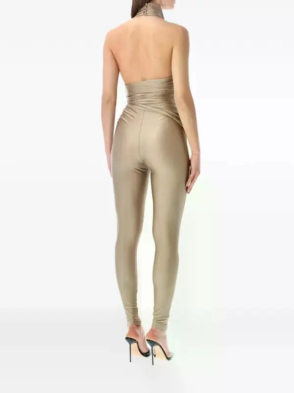 Andamane Tatiana Halter-neck Knot Jumpsuit - Neutrals