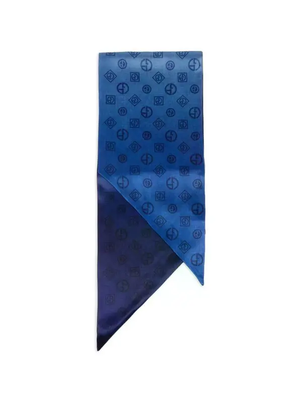 Giorgio Armani Logo-pattern Scarf - Blue