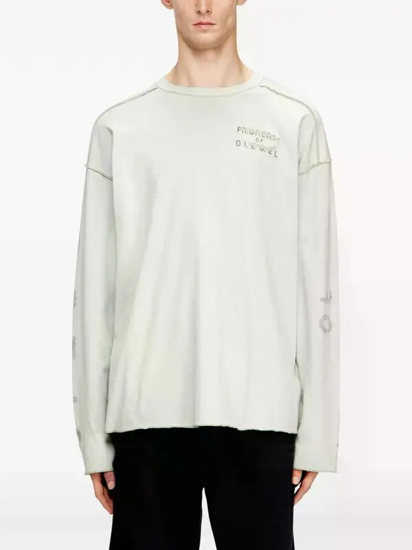DIESEL® Relaxed Long-sleeve T-shirt With Printed Sleeves