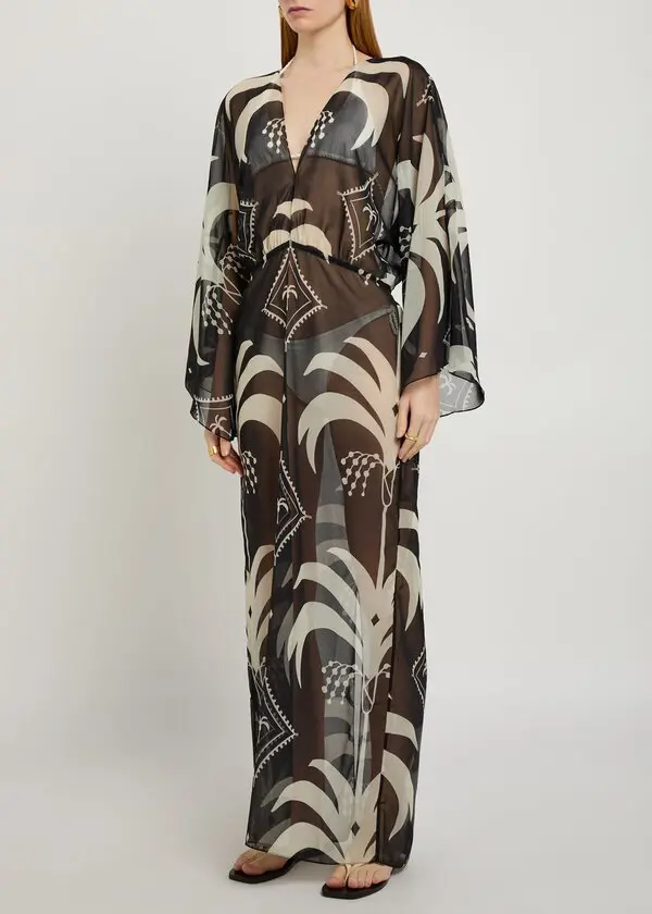 Johanna Ortiz Patterned Georgette Maxi Kaftan
