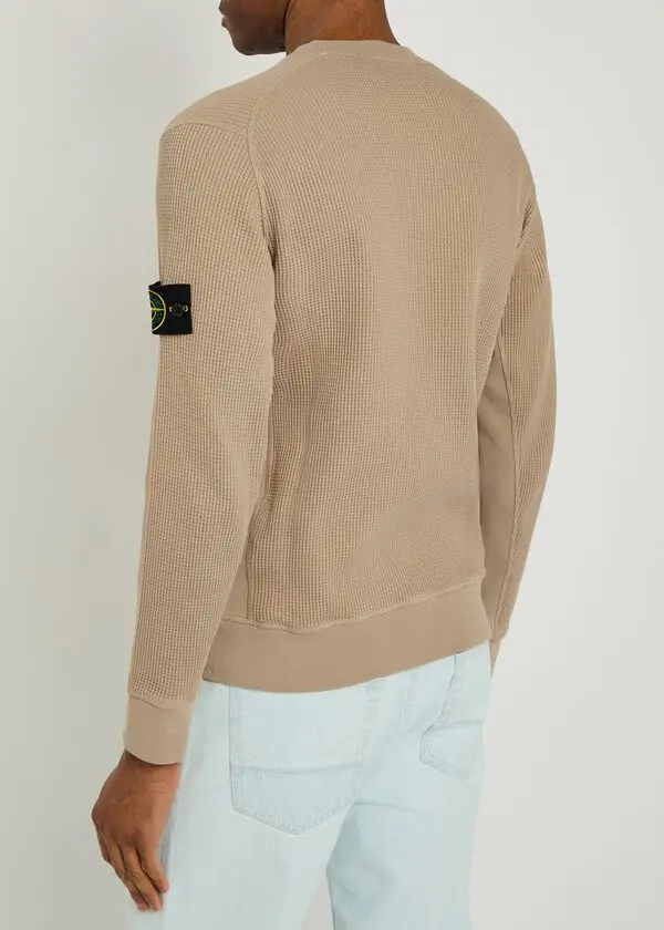 Stone Island Waffle Knit Cotton Jumper - Sand