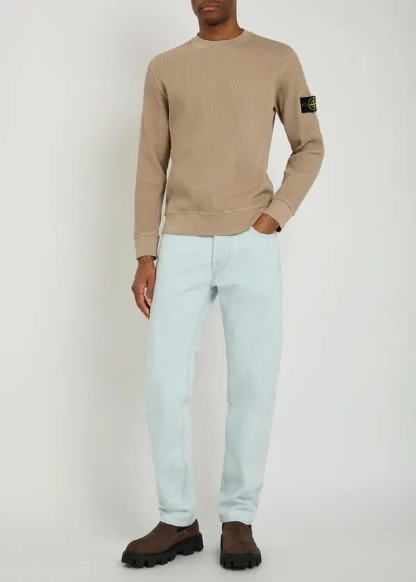 Stone Island Waffle Knit Cotton Jumper - Sand