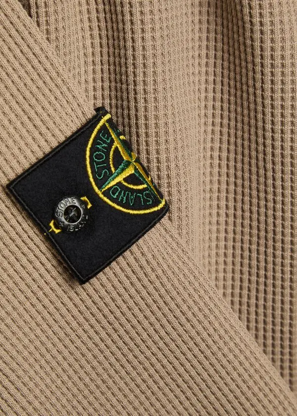 Stone Island Waffle Knit Cotton Jumper - Sand