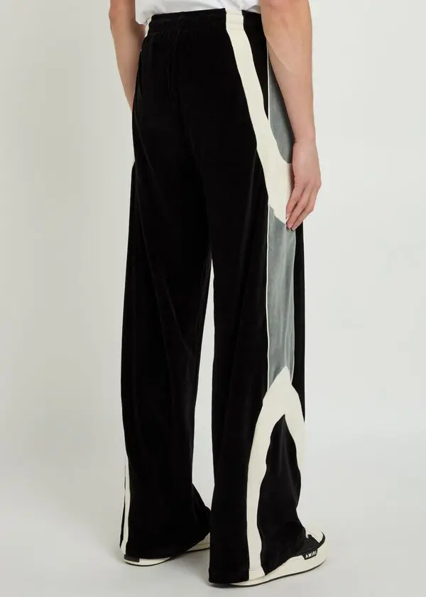 Amiri Colour-blocked Velour Track Pants