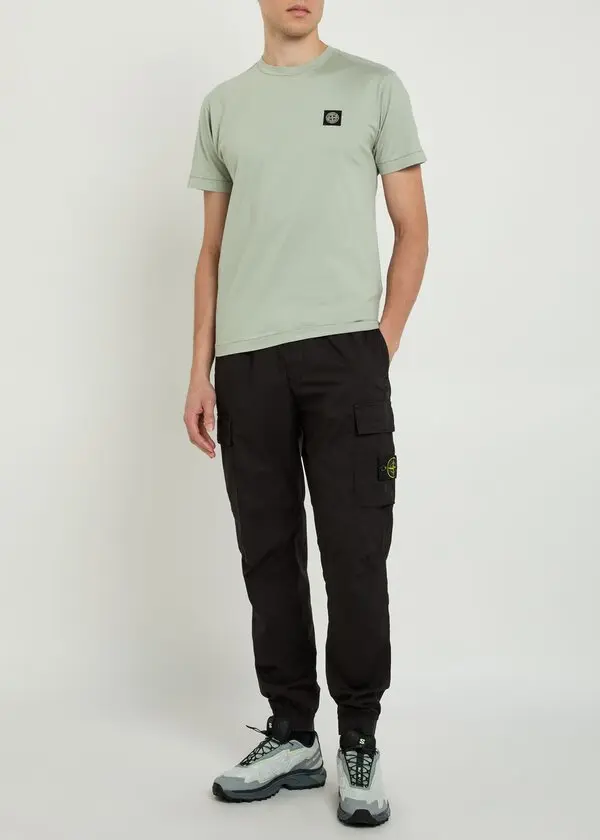 Stone Island Stretch-cotton Cargo Trousers - Black