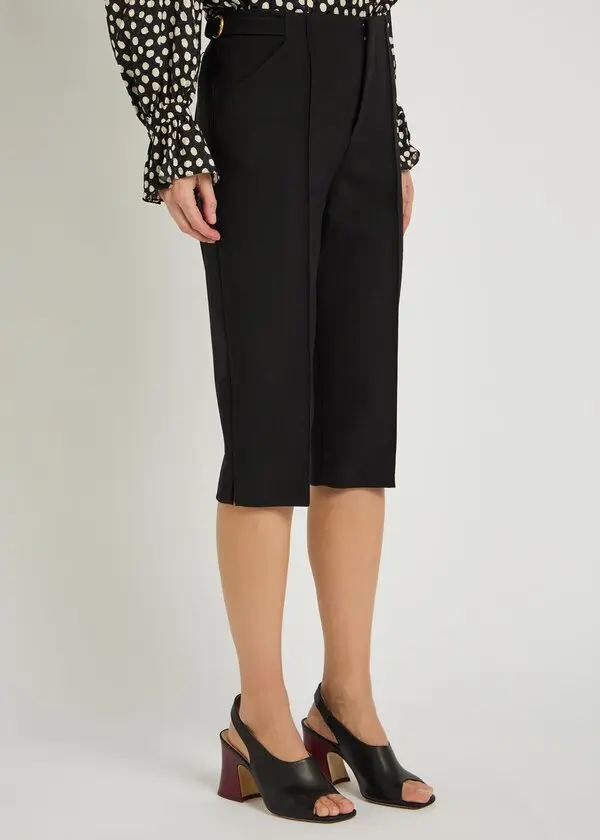 Chloé Slim-leg Cropped Capri Trousers - Black