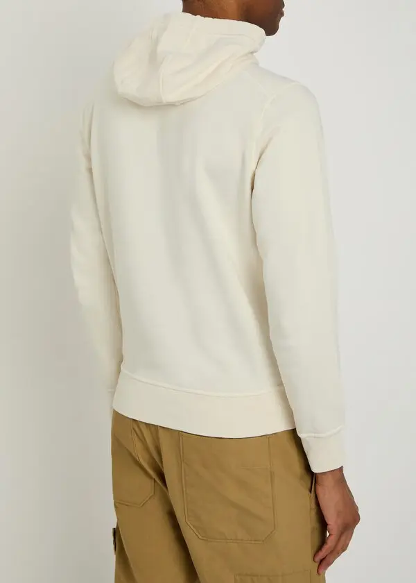 Stone Island Hooded Cotton Sweatshirt - Ivory
