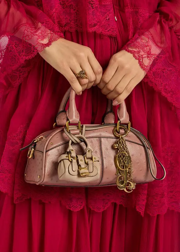 Chloé Paddington Leather Bag Charm - Pink