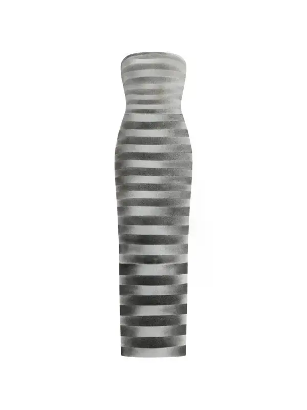 Herve Leger Striped Strapless Dress