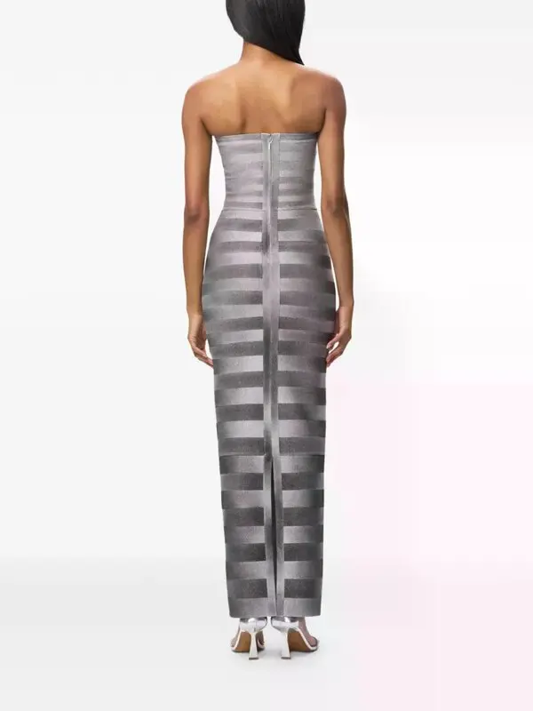 Herve Leger Striped Strapless Dress