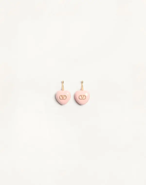 Valentino Garavani Coeur Royal Earrings - Gold/pink