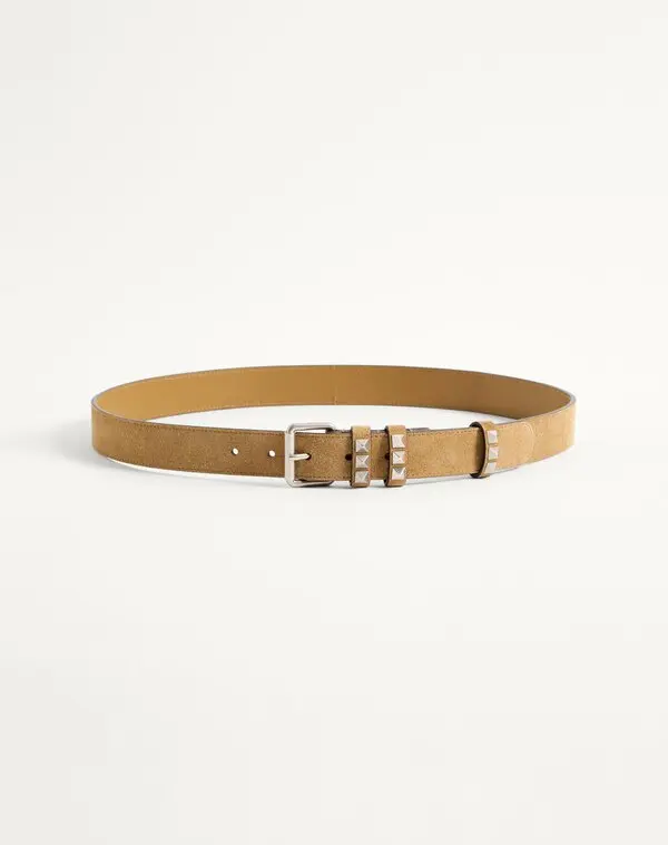 Valentino Garavani Flaneuse Suede Belt - Havana Beige