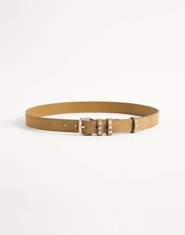 Valentino Garavani Flaneuse Suede Belt - Havana Beige