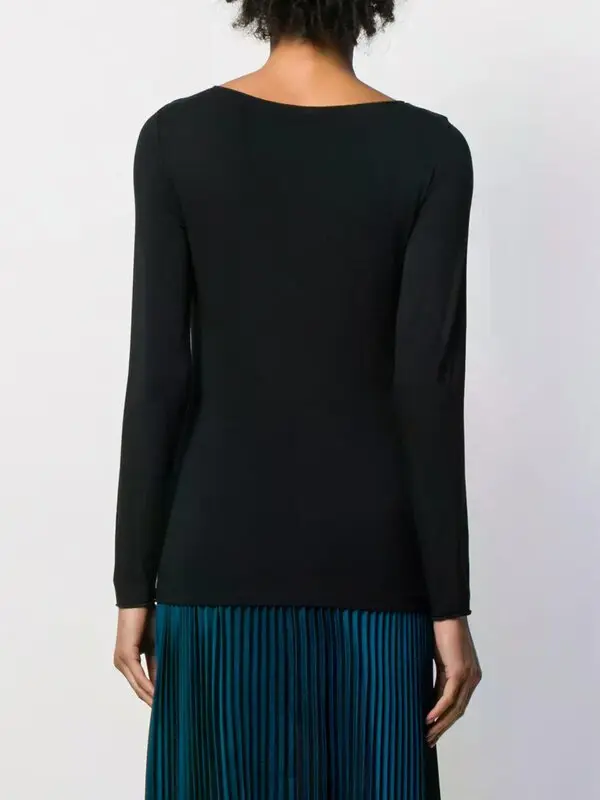 Majestic Filatures Boat Neck Top - Black