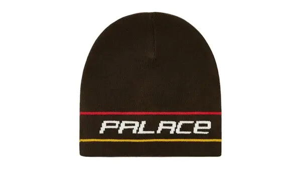 PALACE Stripe Cuff Beanie - Brown