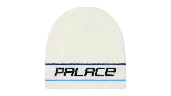 PALACE Stripe Nein Cuff Beanie - White