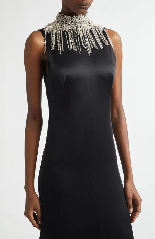 Alexander McQueen Chain Mail Open Back Satin Gown