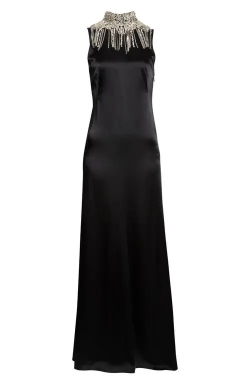 Alexander McQueen Chain Mail Open Back Satin Gown