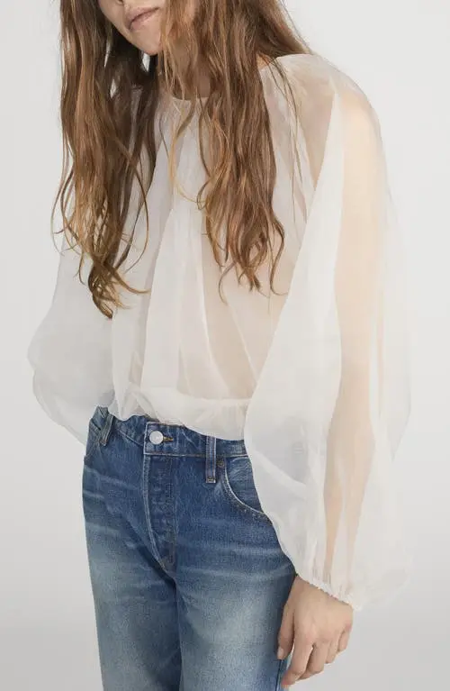 FRAME Sheer Silk Top