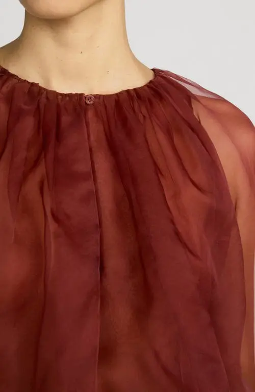 FRAME Sheer Silk Top - Paprika