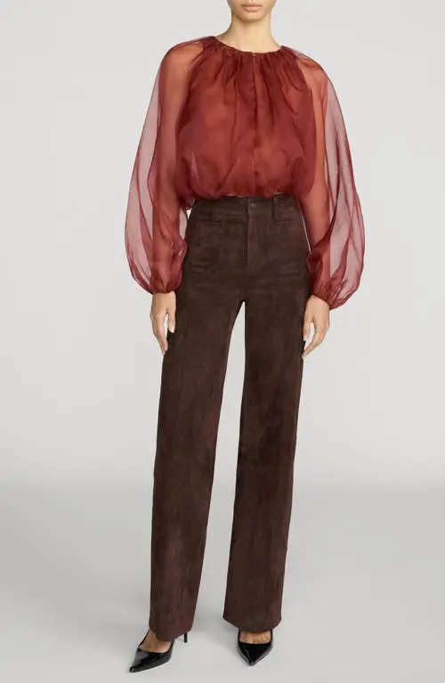 FRAME Sheer Silk Top - Paprika