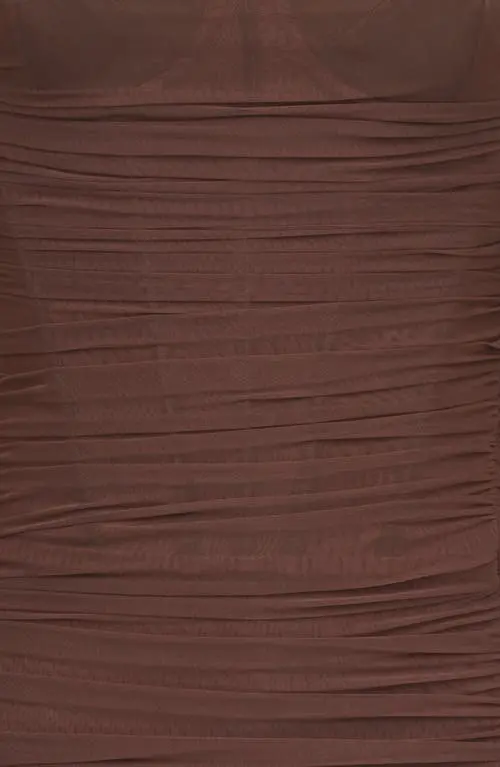 House Of Cb Anouk Long Sleeve Mesh Body-con Minidress