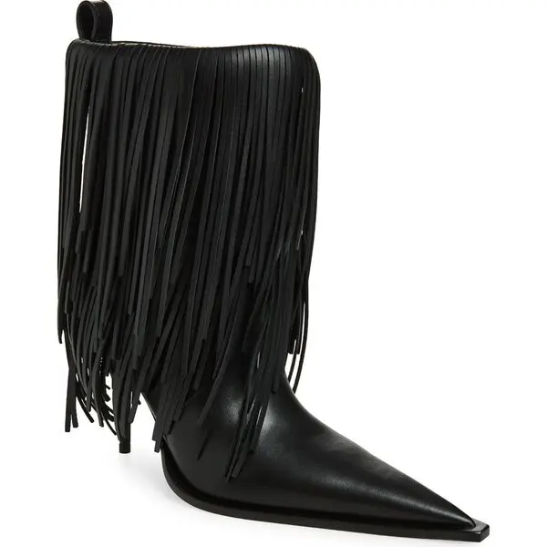 Balenciaga Avenue Fringe Pointed Toe Boots