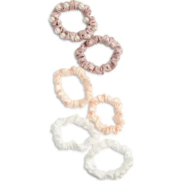 Chelsea28 Set Of Six Satin Ponytail Holders - Neutral Multi