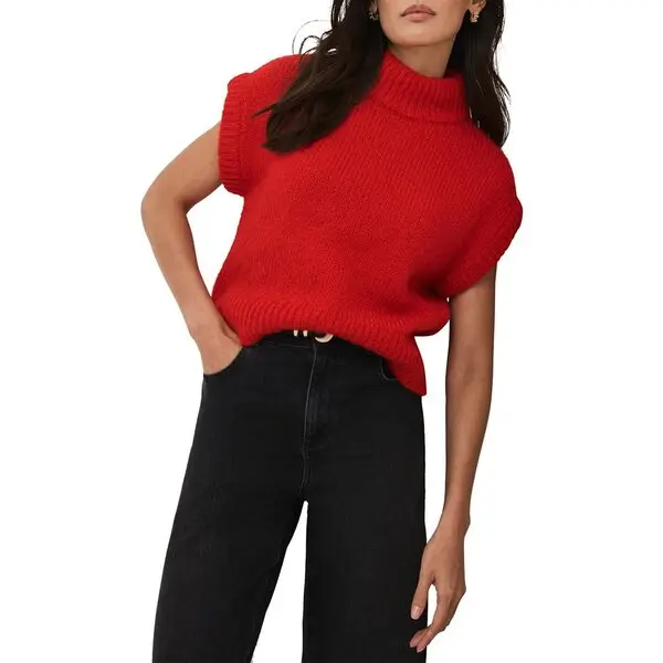 Mint Velvet Wool Blend Knit Top - Red