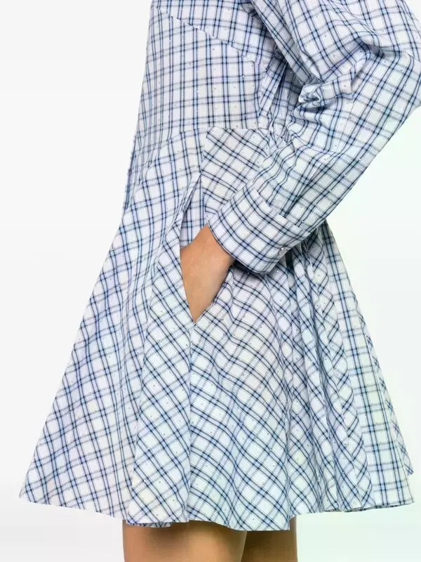 Maje Check-pattern Mini Shirt Dress