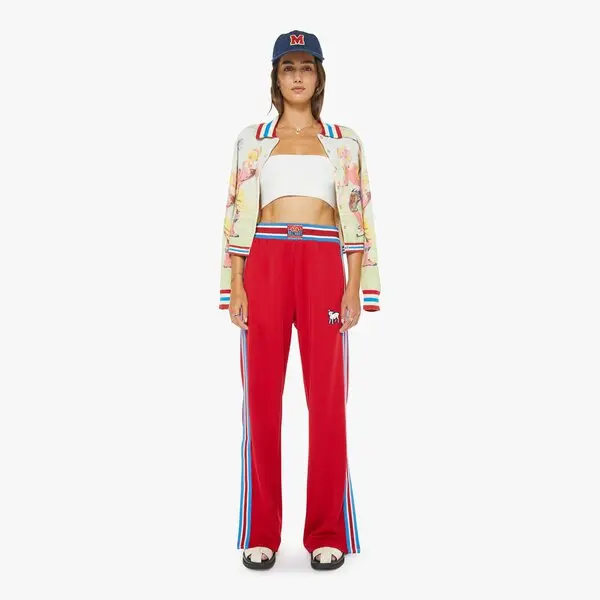 MOTHER The Sport Rib Personal Best Sneak Pants - Red