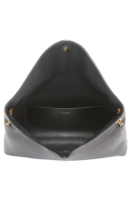 Saint Laurent Cassandre Leather Shoulder Bag - Noir