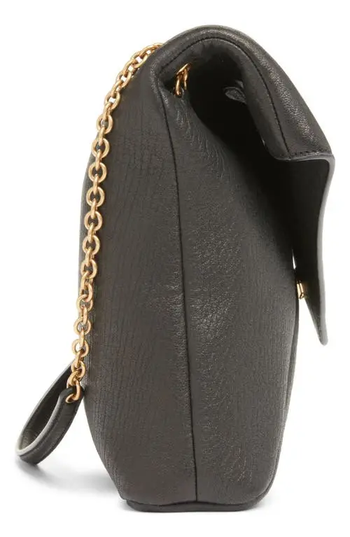 Saint Laurent Cassandre Leather Shoulder Bag - Noir