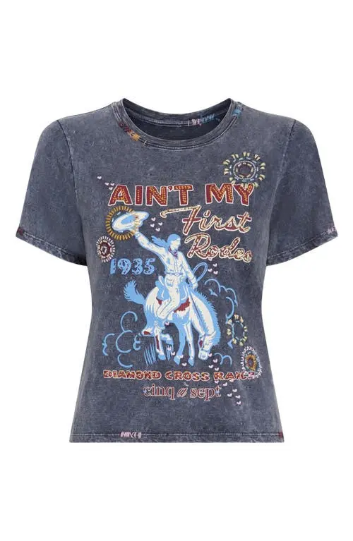 Cinq À Sept Ain't My First Rodeo T-shirt - Navy Multi