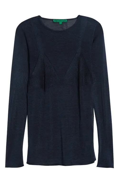 EMILY DAWN LONG Intarsia Knit Bra Sweater